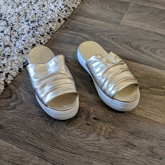 J/SLIDES | Shoes | Jslides Alura Platform Slide Sandal Metallic Gold ...